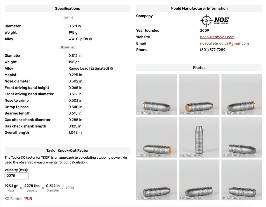 BulletMatch, a Catalog of Cast Bullets | The Art & Science of Bullet ...